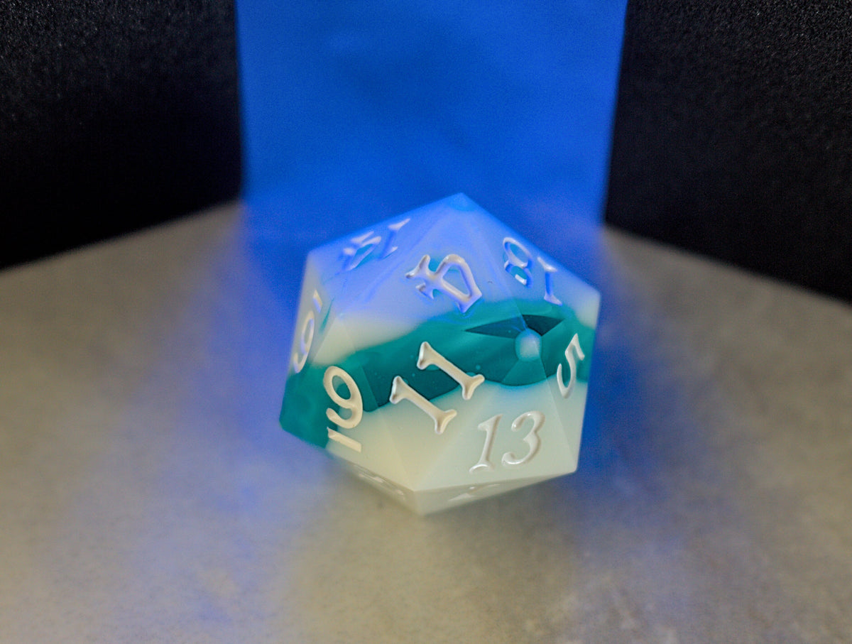 Snow Caps Sharp Edge Dice Set - Easy Roller Dice Company
