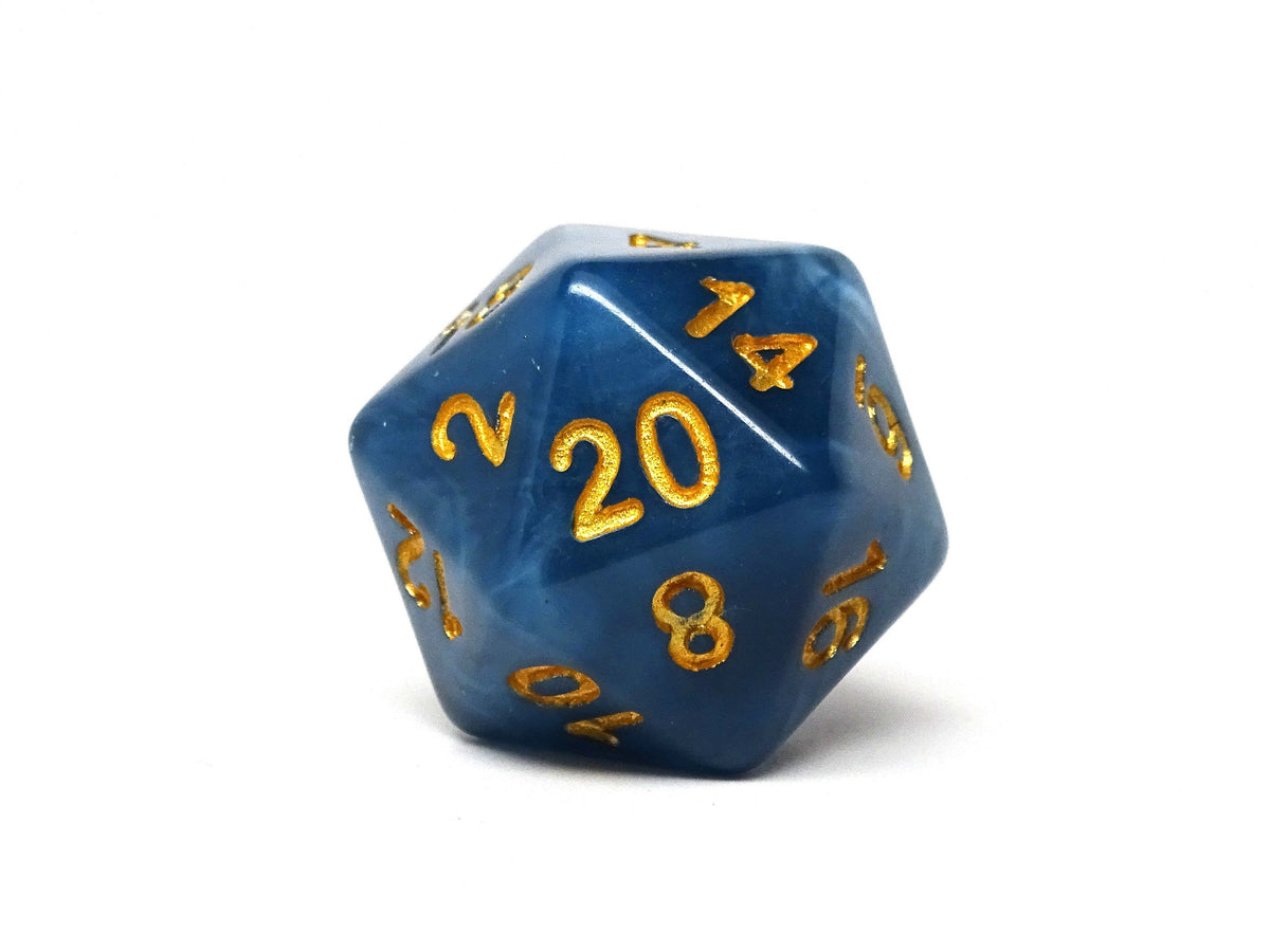 Blue Ivory Dice Collection - 7 Piece Set - Easy Roller Dice Company