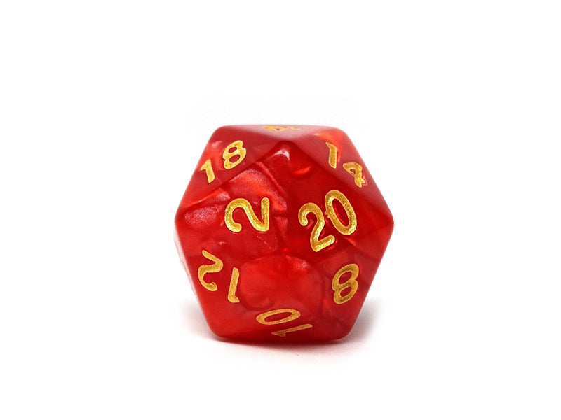 Crimson Marble Dice Collection - 7 Piece Set - Easy Roller Dice Company