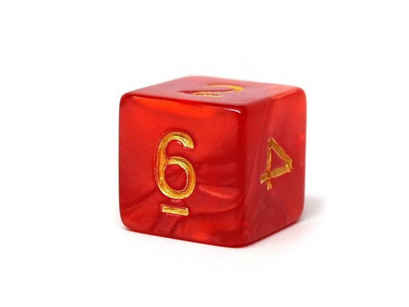 Crimson Marble Dice Collection - 7 Piece Set - Easy Roller Dice Company