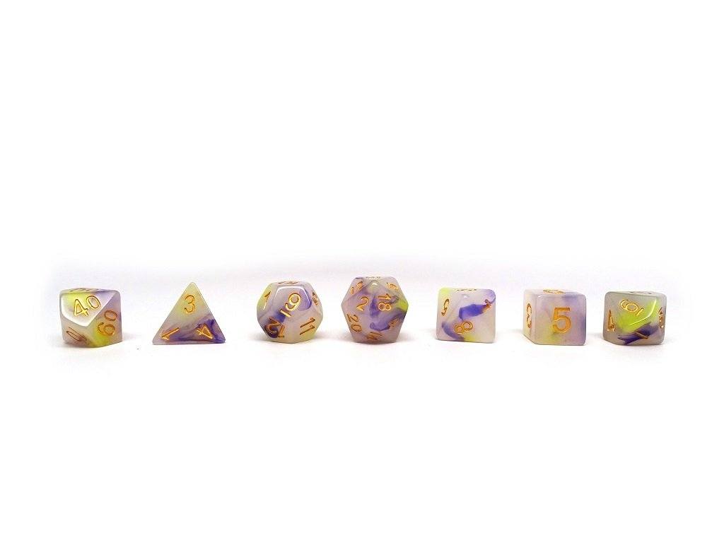 Indigo and Green Cloud - 7 Piece Dice Set - Easy Roller Dice Company