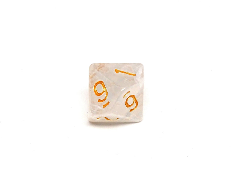 Translucent Ivory Dice - 7 Piece Set With Bag - Easy Roller Dice Company