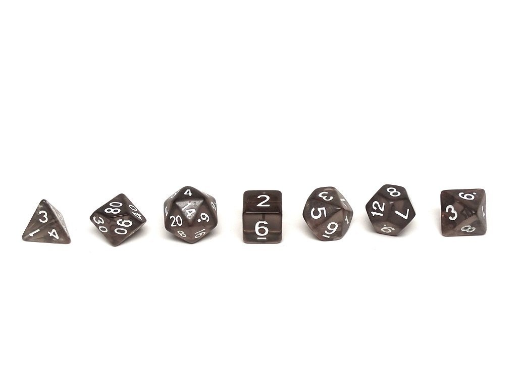 Dark Translucent Dice - 7 Piece Set - Easy Roller Dice Company