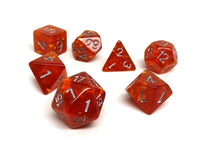 Orange Ocean Reef Dice Collection - 7 Piece Set - Easy Roller Dice Company