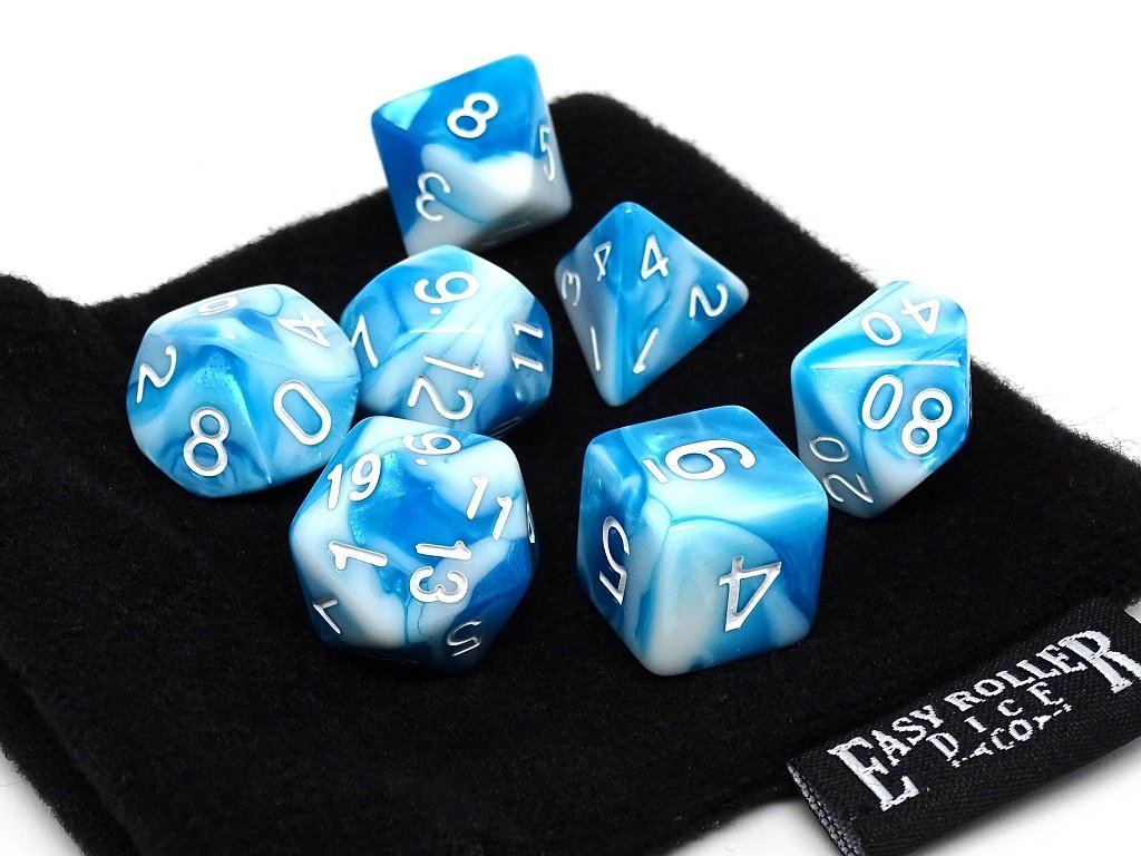Cloud Swirl Dice Collection - 7 Piece Set - Easy Roller Dice Company