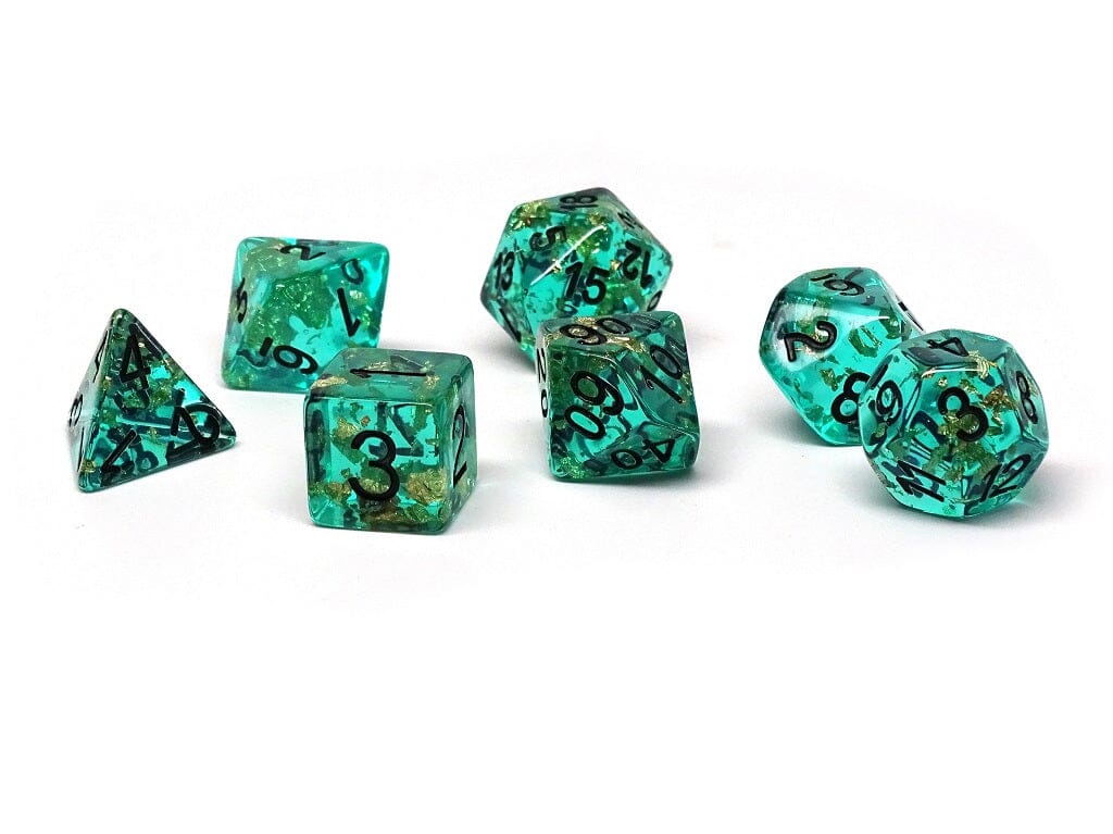 Teal Ocean Reef - 7 Piece Dice Set - Easy Roller Dice Company