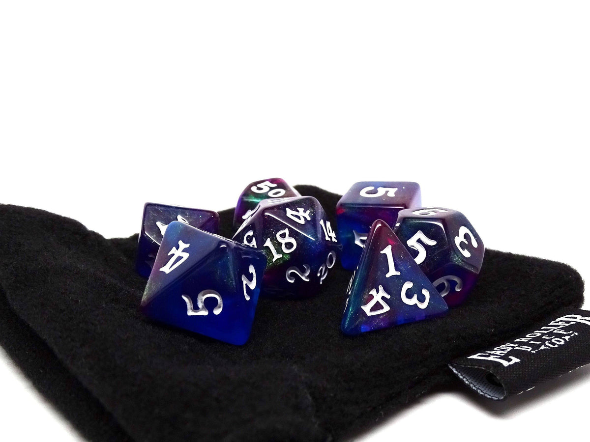 Cosmic Stardust Dice Collection - 7 Piece Set - Easy Roller Dice Company