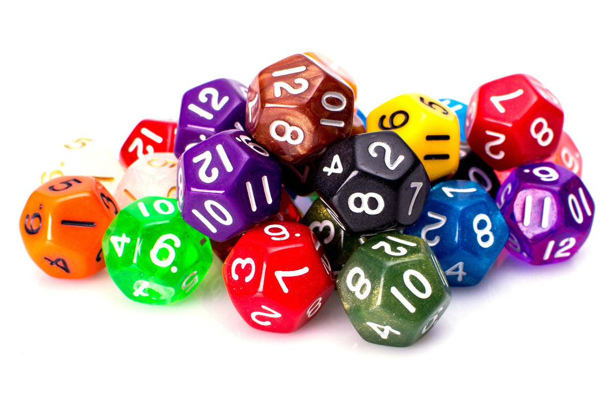 12 Sided Dice | 25 Count Assorted | Multi Colored D12s - Easy Roller ...
