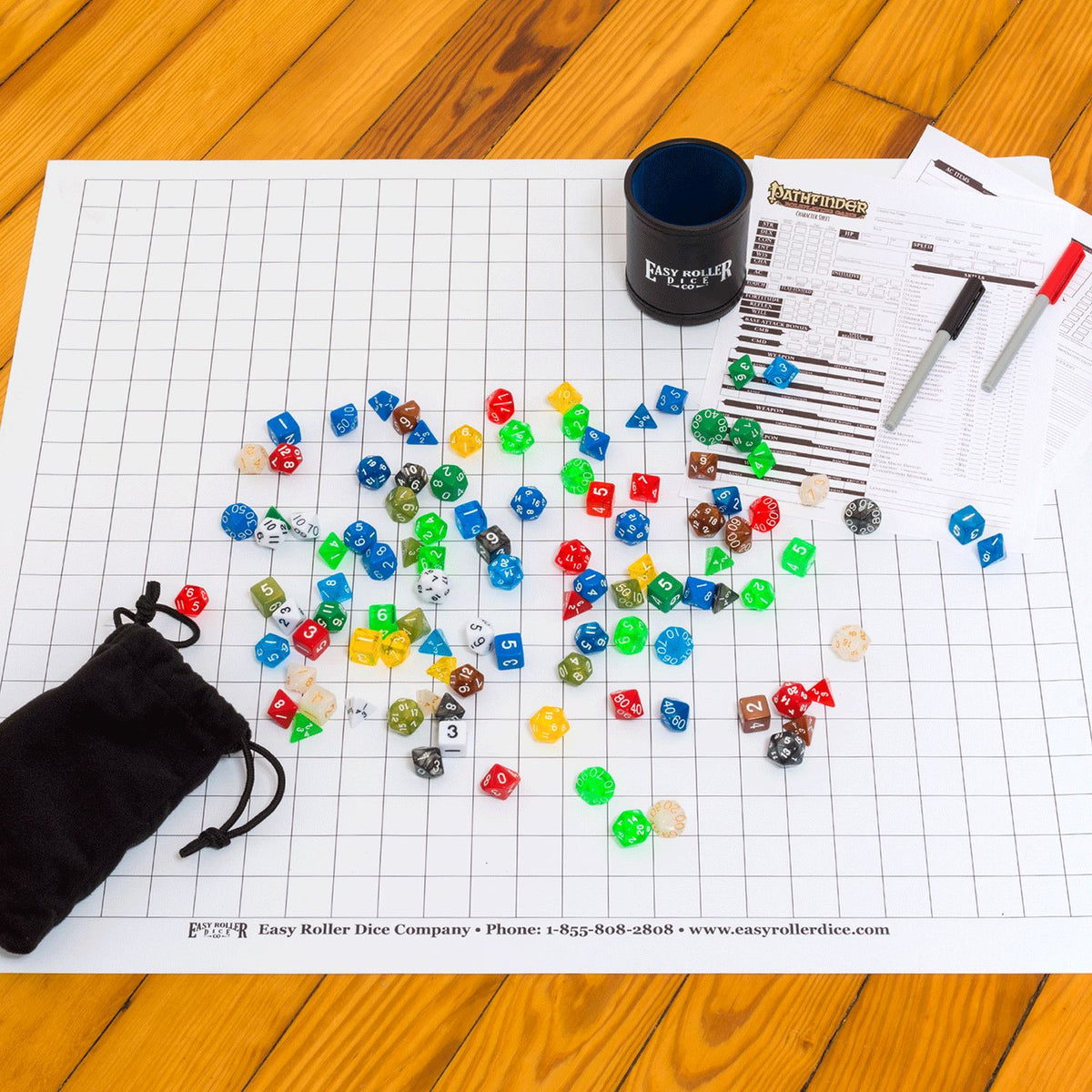 Tabletop Gaming Mat - Vinyl Double Sided With Hexes and Squares - Easy ...