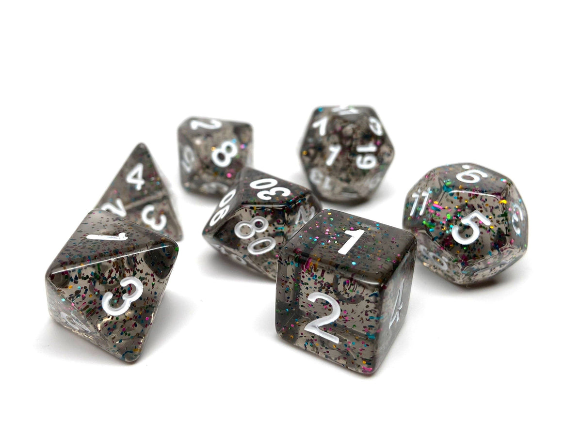 Glitter Bomb Dice Set - 7 Piece Collection - Easy Roller Dice Company