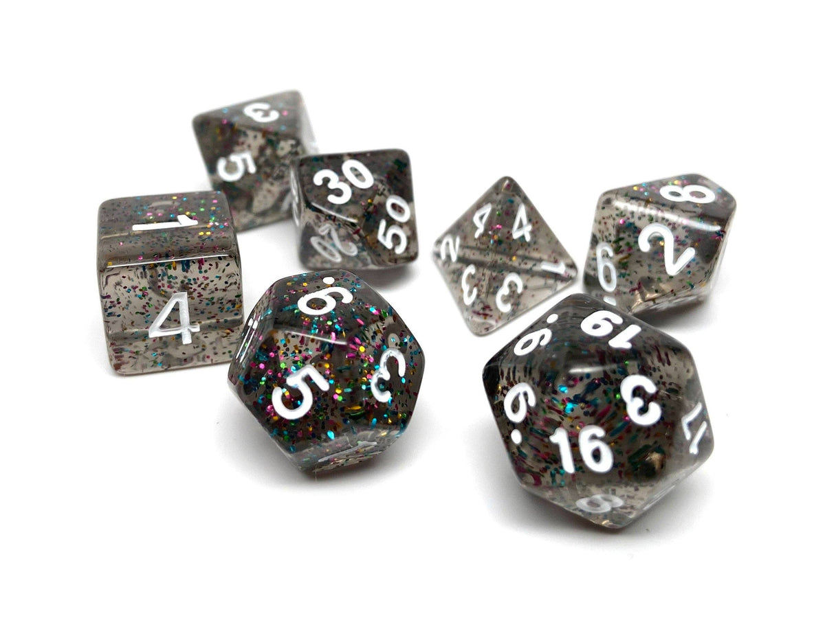 Glitter Bomb Dice Set - 7 Piece Collection - Easy Roller Dice Company
