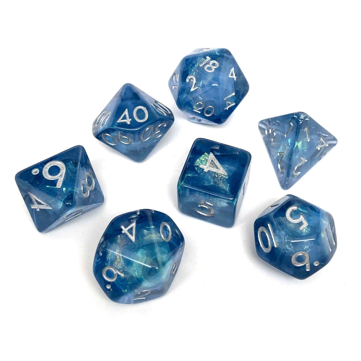 Frosted Death - 7 Piece Dice Set - Easy Roller Dice Company