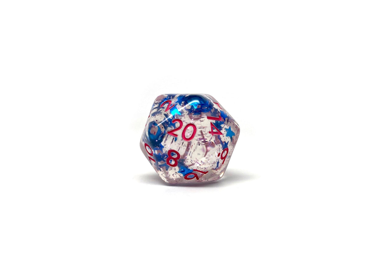 Translucent Starburst with Pink Numbering Dice Collection - 7 Piece Se ...