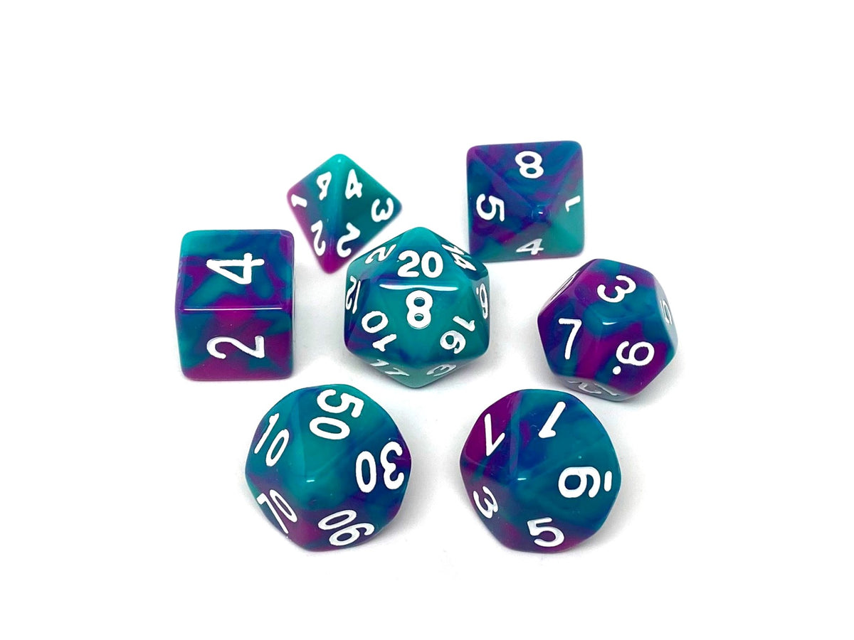 Psychedelic Swirl - 7 Piece Set - Easy Roller Dice Company