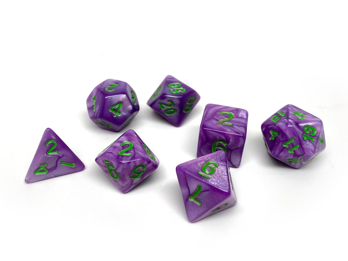 Jester Swirl - 7 Piece Dice Set - Easy Roller Dice Company