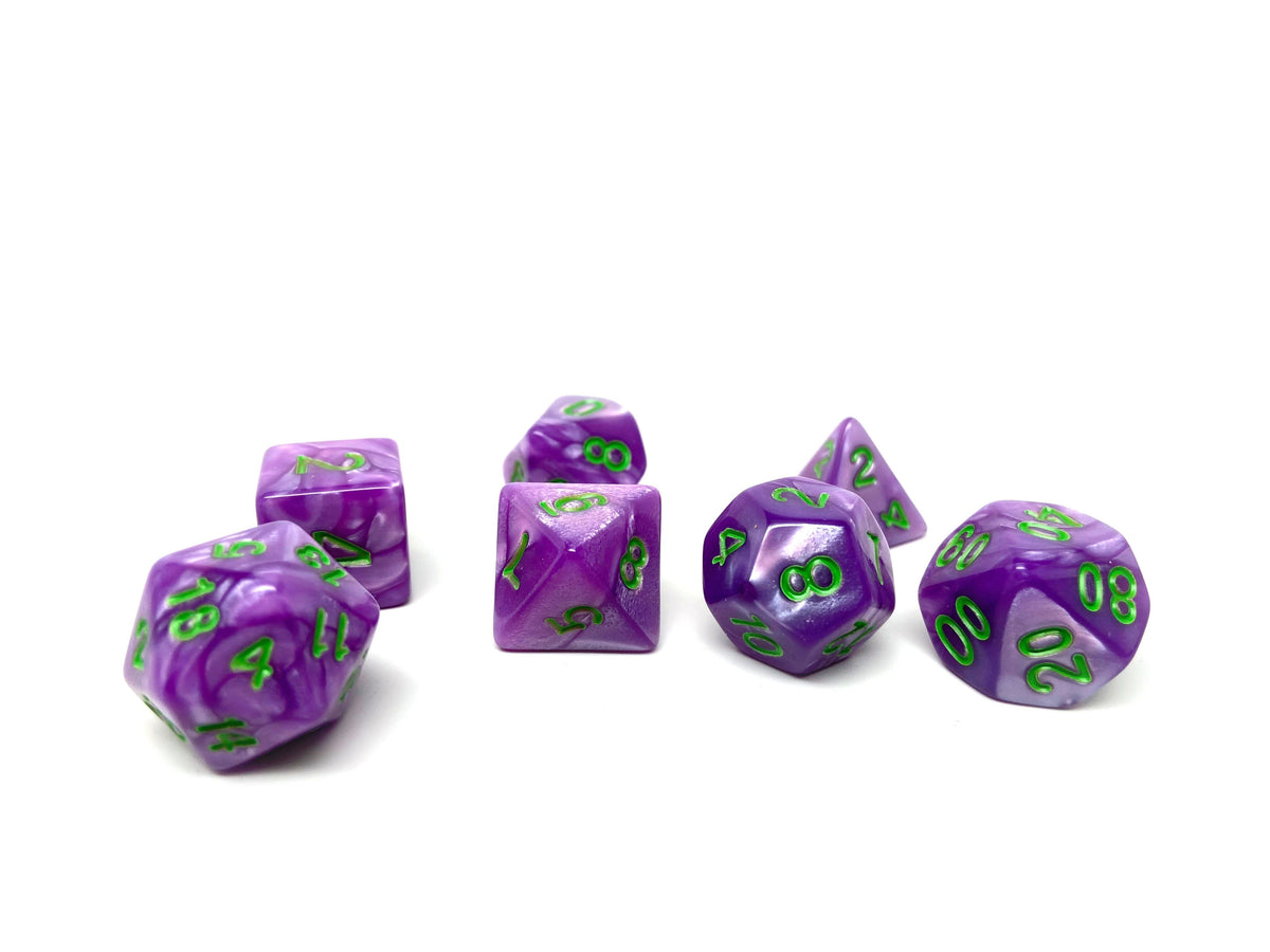 Jester Swirl - 7 Piece Dice Set - Easy Roller Dice Company