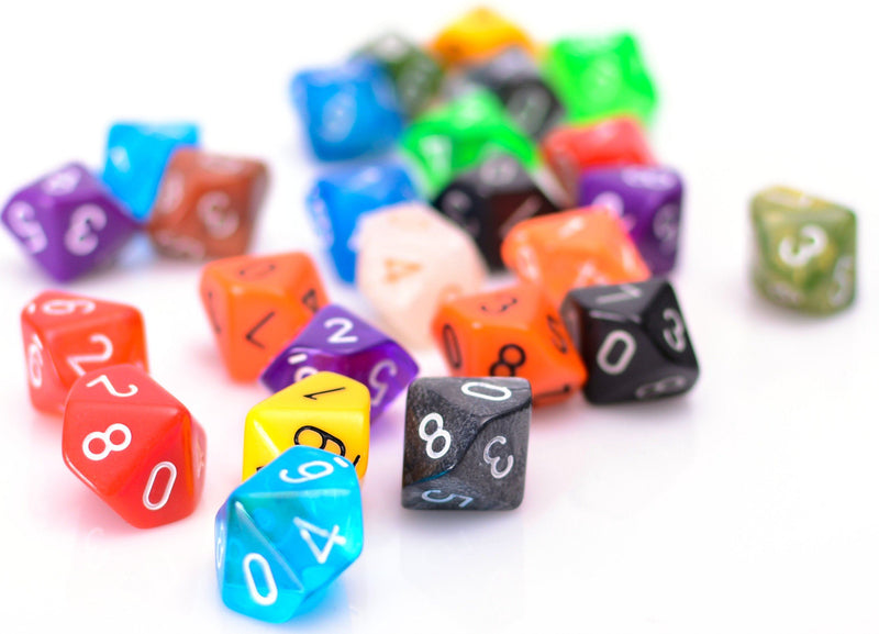 Bulk 10 Sided Dice | 25 Random D10s | Assorted Colors - Easy Roller ...