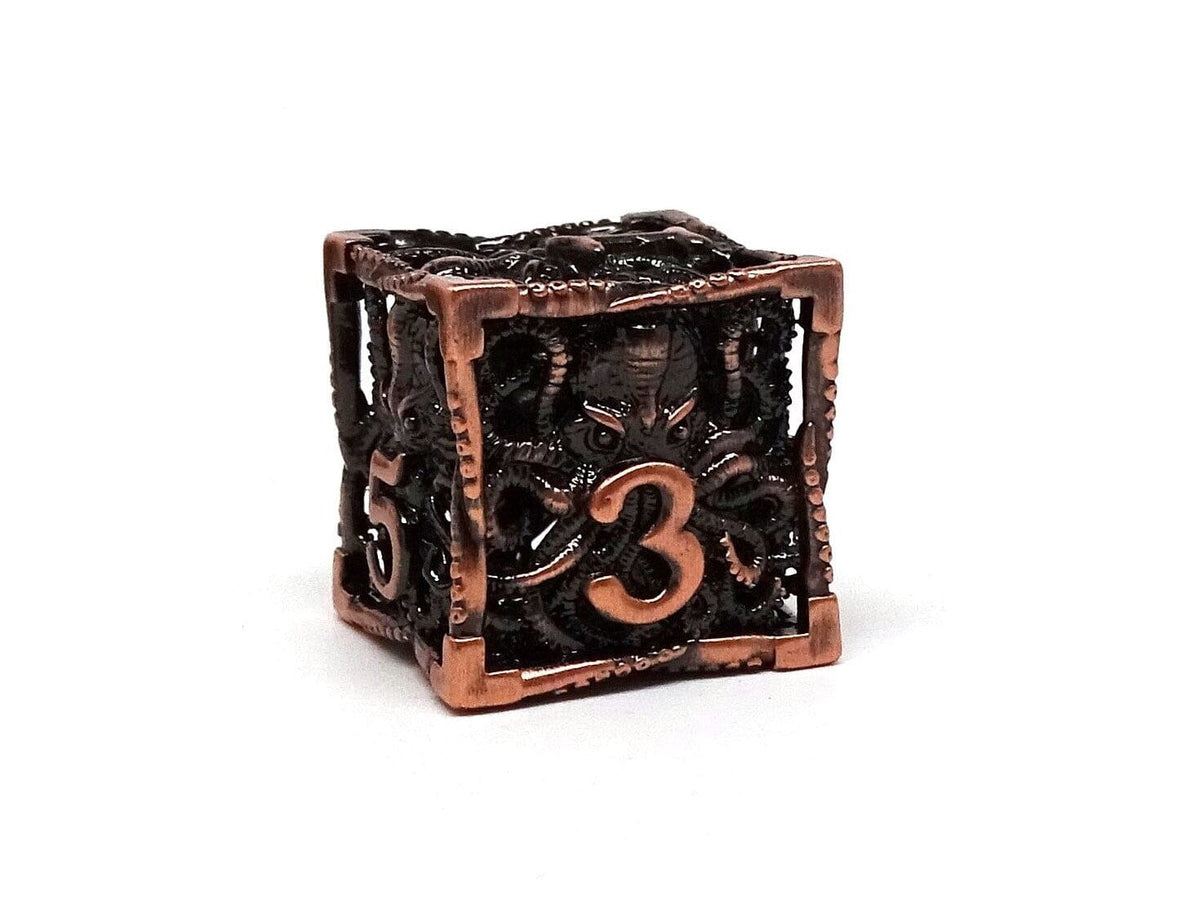 Hollow Metal Copper Cthulhu Dice Set - Easy Roller Dice Company