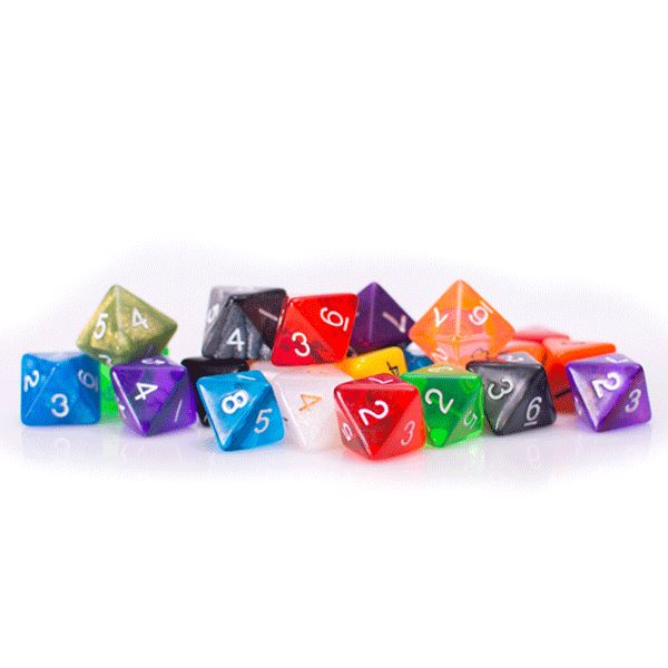 8 Sided Dice | 25 Count Assorted Multi Colored D8s - Easy Roller Dice ...