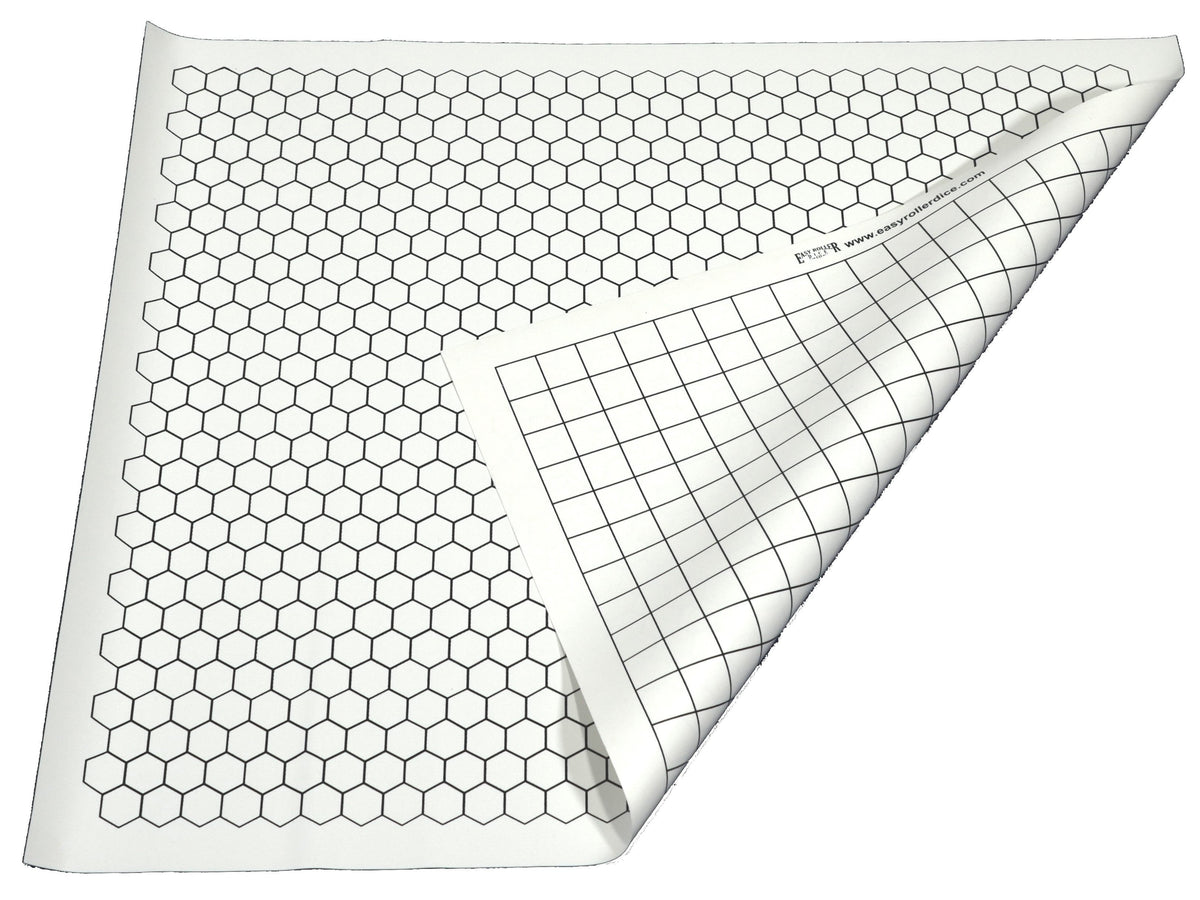 Tabletop Gaming Mat - Vinyl Double Sided With Hexes and Squares - Easy ...
